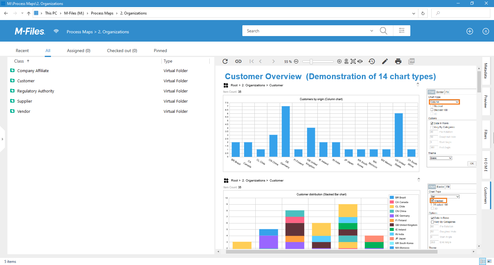 Visuelle Darstellung von Prozessen mit M-Files Process Maps