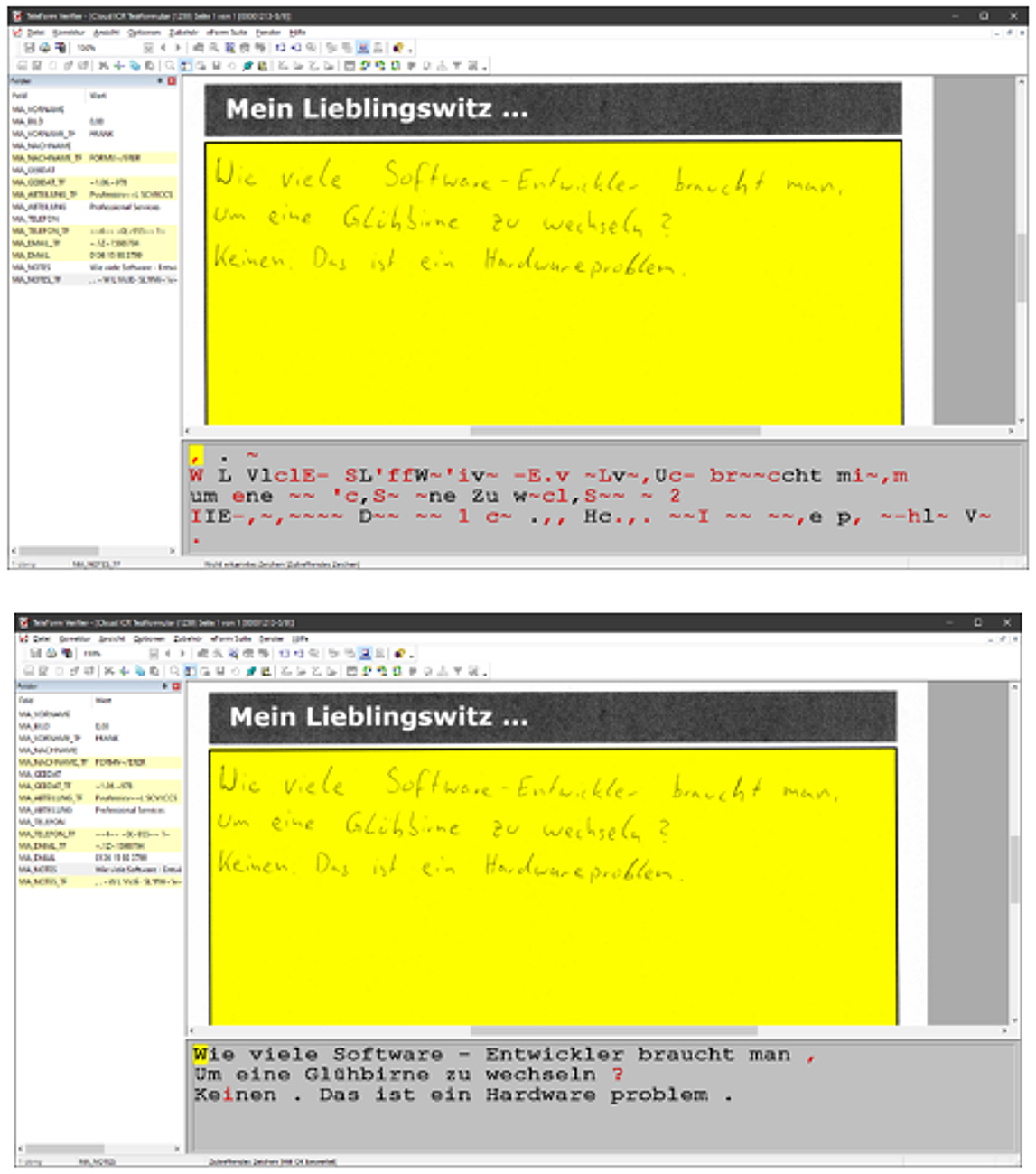 TeleForm Produktergänzungen